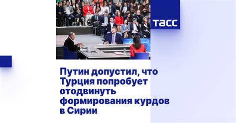 Путин допустил что Турция попробует отодвинуть формирования курдов в Сирии