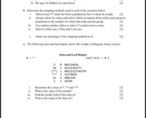 Solved B Determine The Sampling Methods Used In Each Of The Chegg
