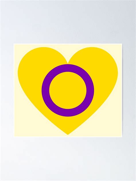 Intersex Pride Flag Heart Poster For Sale By Doubledreamer Redbubble