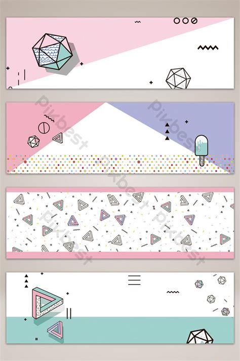 ภาพพื้นหลังแบนเนอร์โปสเตอร์อีคอมเมิร์ซรูปทรงเรขาคณิตสด