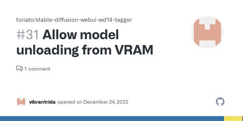 Allow Model Unloading From VRAM Issue Toriato Stable Diffusion Webui Wd Tagger GitHub