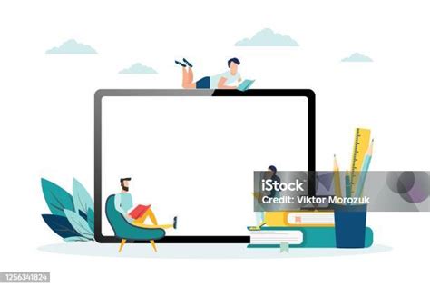 집에서 의한 E러닝 온라인 교육 웹 사이트 및 모바일 웹 사이트 개발을위한 최신 벡터 일러스트 개념 가족에 대한 스톡 벡터 아트 및 기타 이미지 Istock