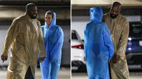 Kanye Wests Wife Bianca Seems Topless Under See Through Raincoat Hollywood Entertainment News