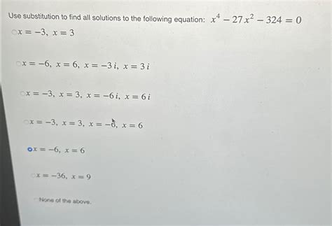 solved use substitution to find all solutions to the