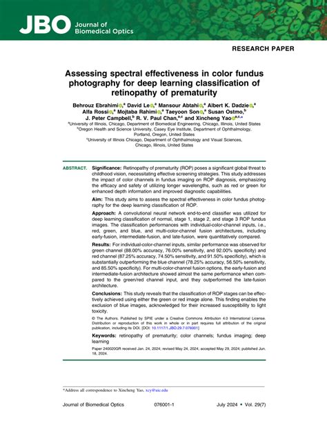 Pdf Assessing Spectral Effectiveness In Color Fundus Photography For