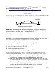 LAB Collisions SimPlusHandsOn V Pdf Name Table Course Hero