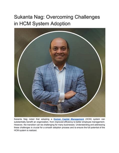 Sukanta Nag Overcoming Challenges In Hcm System Adoptionpdf