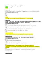 Operations And Logistics Management Quiz 2 Docx Operations And Logistics Management QUIZ 2