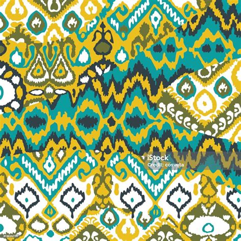 에스닉 보헤미안 풍의 패턴입니다 복고풍 개요 인쇄 지그재그로 형상입니다 부족 Boho 배경 벡터 일러스트 레이 션 가리기에 대한 스톡 벡터 아트 및 기타 이미지 Istock