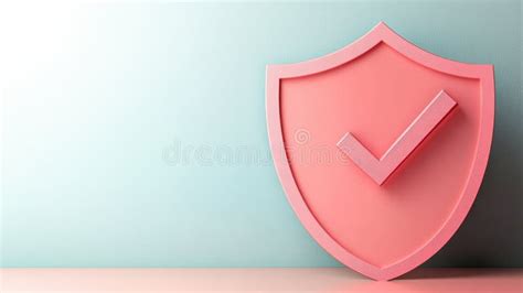 Pink Shield With Check Mark Symbolizing Security Verification And Data Protection In Digital