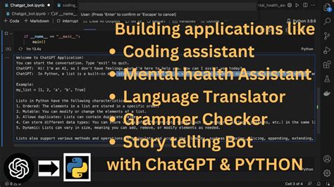 Making Personalised Chatbot Applications With Chatgpt And Python Programming Youtube