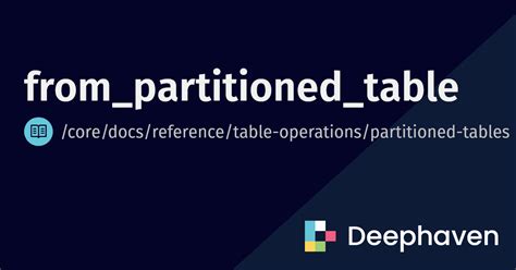 from partitioned table deephaven