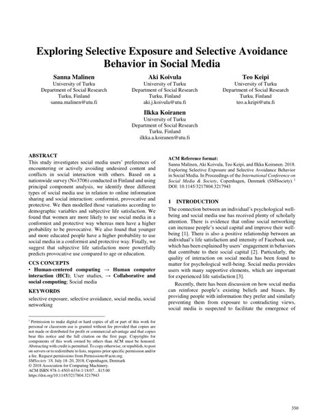 Pdf Exploring Selective Exposure And Selective Avoidance Behavior In