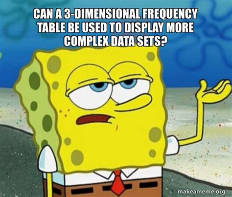 Can A 3 Dimensional Frequency Table Be Used To Display More Complex
