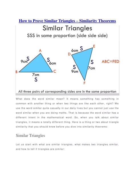 PPT How To Prove Similar Triangles Similarity Theorems PowerPoint Presentation ID
