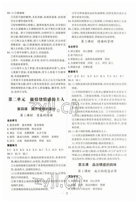 2023年名师金典七年级道德与法治下册人教版深圳专版答案——青夏教育精英家教网——