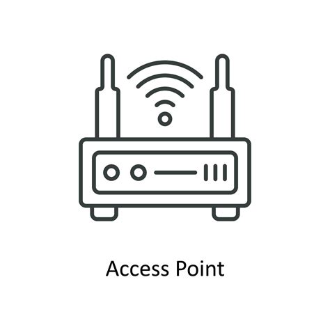 Access Point Vector Outline Icons Simple Stock Illustration Stock