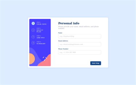 Frontend Mentor Multi Step Form Using Vanilla Javascript Coding