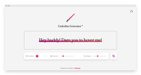 Underline Generator 一个小巧的 Css 下划线样式生成器 Boss设计