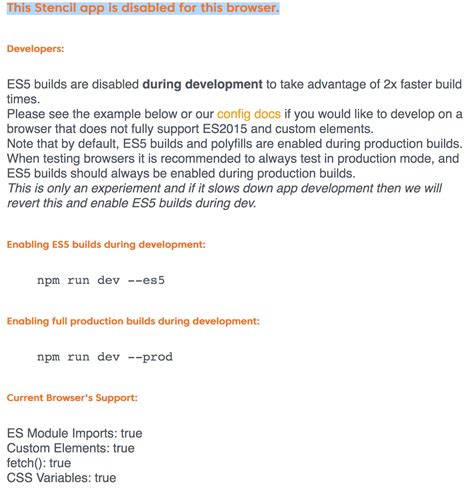 app is disabled in firefox developer edition · issue 457 · stenciljs core · github