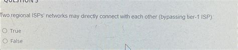 Solved Two Regional ISPs Networks May Directly Connect With Chegg Com