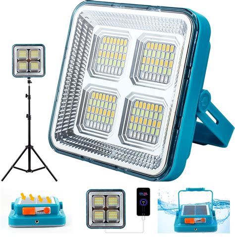 7000lm Wiederaufladbarer Led Baustrahler Akku Tragbarer Led Strahler Akku 4 Modi Led Flutlicht