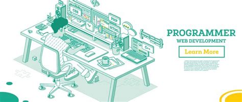 Premium Vector Programmer Frontend Or Backend Developer Sit On Chair With Wheels In Front Of