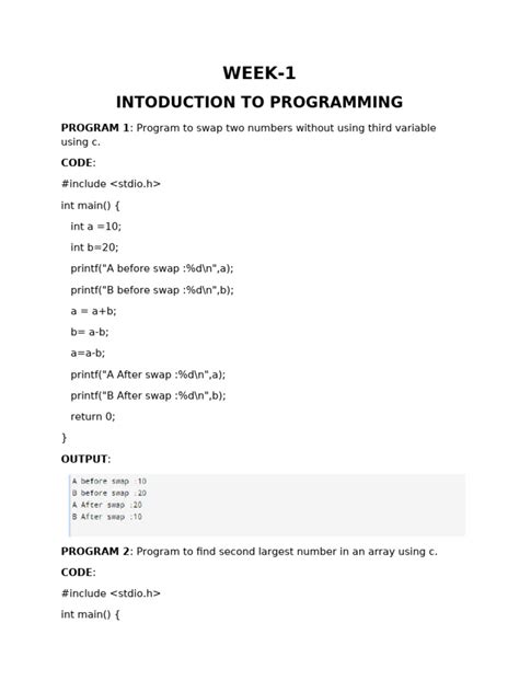 Week 1 C Lab Pdf Computer Programming Software Engineering