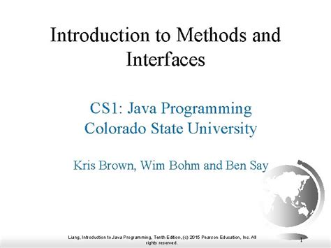 introduction to methods and interfaces cs 1 java