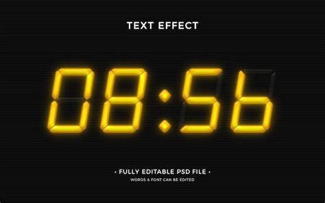 Premium Psd Digital Clock Text Effect