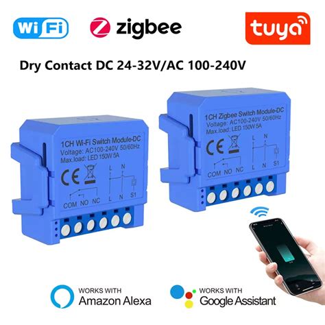 WIFI/ZigBee Tuya Smart Switch Module 1CH DC 24-32V/AC 100-240V Zero ...