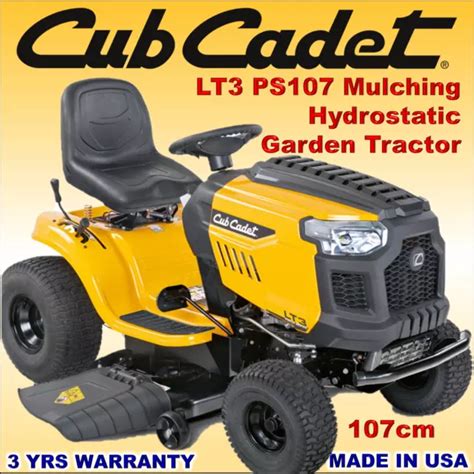 Cub Cadet Lt3 Ps107 107cm Hydrostatic Lawn Tractor Ride On Lawnmower