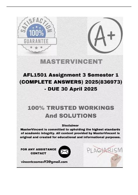 Afl1501 Assignment 3 Semester 1 Complete Answers 2025 836973 Due 30 April 2025 100