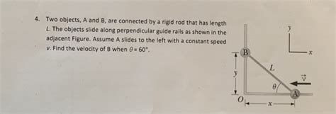 Solved Two Objects A And B Are Connected By A Rigid Rod