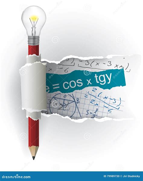 Mathematics Formulas Cheat Sheets With Pencil Stock Vector Illustration Of Bulb Nwhite 79989730