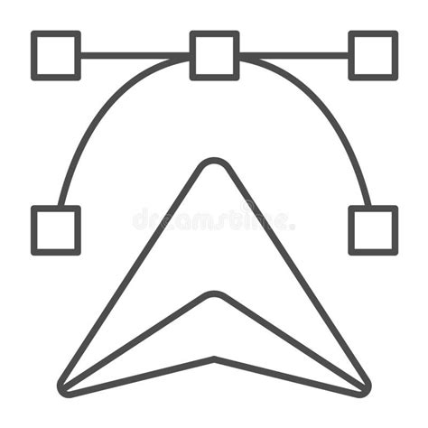 Navigation Pointer And Bezier Curves Thin Line Icon Design Recruitment