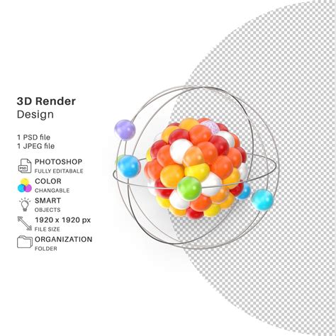 Premium Psd Molecule Model 3d Modeling Psd File Realistic Molecule