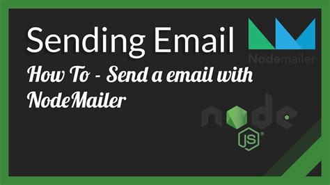 How To Send Emails In Nodejs With Nodemailer Youtube