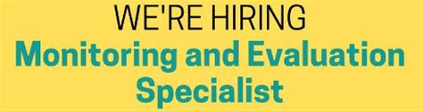 Monitoring And Evaluation Specialist Resume Evalcommunity Evalcommunity