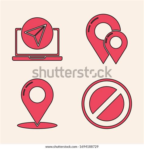 Set Stop Sign Infographic City Map Stock Vector Royalty Free 1694188729 Shutterstock