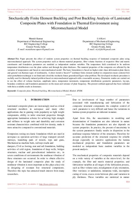 Pdf Stochastically Finite Element Buckling And Post Buckling Analysis