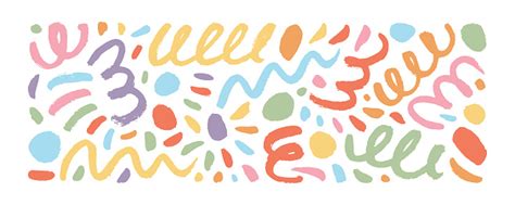 다채로운 추상적인 낙서 선과 굵은 점 손으로 그린 브러시 또는 크레용 그림 간단한 낙서 다이어그램과 메모를 위한 요소 S 모양에 대한 스톡 벡터 아트 및 기타 이미지