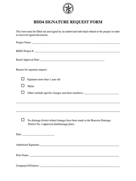 Request For Signature Template