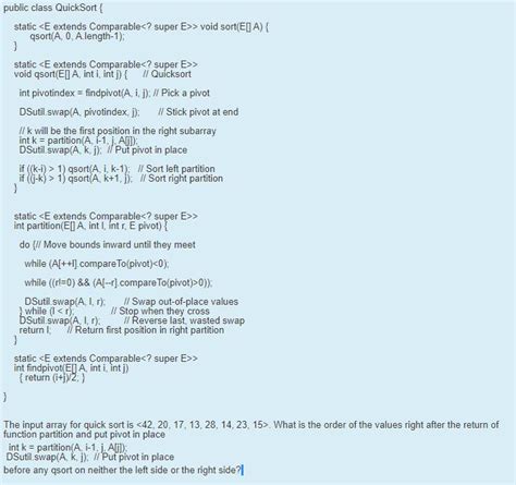 Public Class Quicksort Static Void Sortela