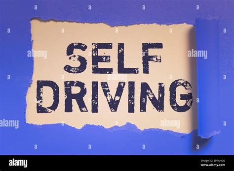 Hand Writing Sign Self Driving Concept Meaning Autonomous Vehicle Ability To Navigate Without
