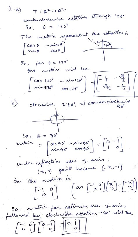 [solved] 1 Find The Standard Matrix Of The Given Linear Transformation Course Hero