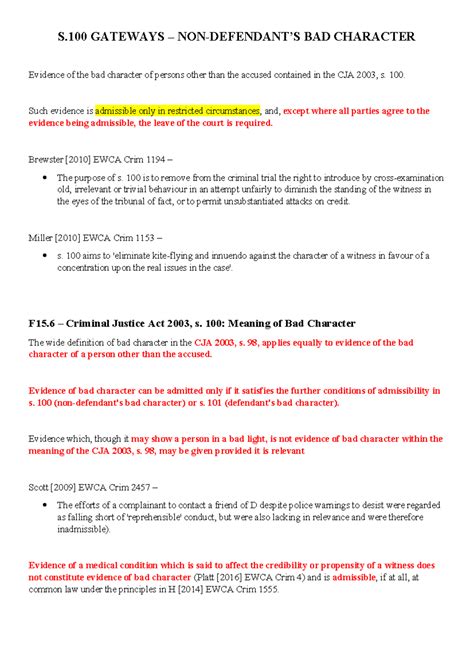 S100 Gateways Non Defendants Bad Character S Gateways Non Defendants Bad Character