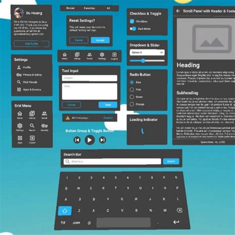 Vr Ui Kit Material Design System Gui Tools Unity Asset Store Design System Ui Kit
