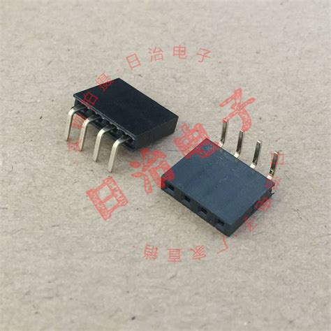2 54mm间距 4p单排排母 90度弯脚弯针弯座单排排针母孔座 100个 虎窝淘