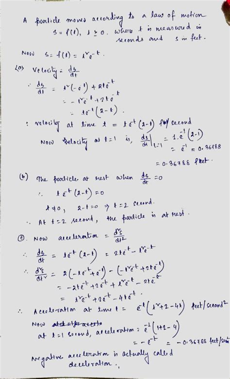 A Particle Moves According To A Law Of Motion S F T T Is Greater Than Wizedu